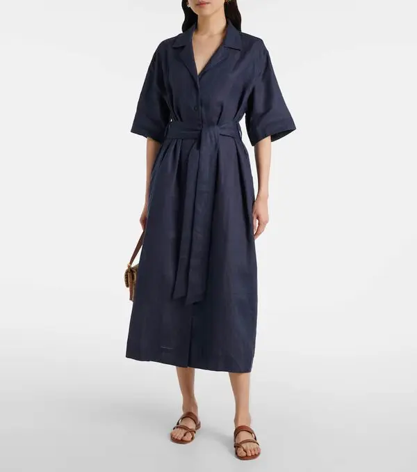Asceno Larnaca Linen Midi Dress