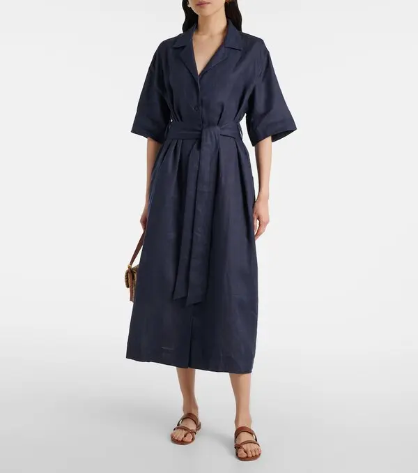 Asceno Larnaca Linen Midi Dress