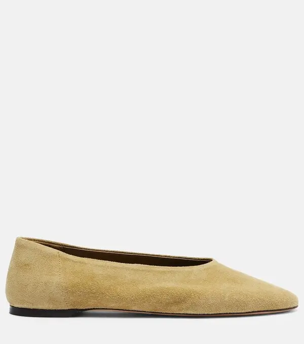 TOTEME Suede Ballet Flats - Beige