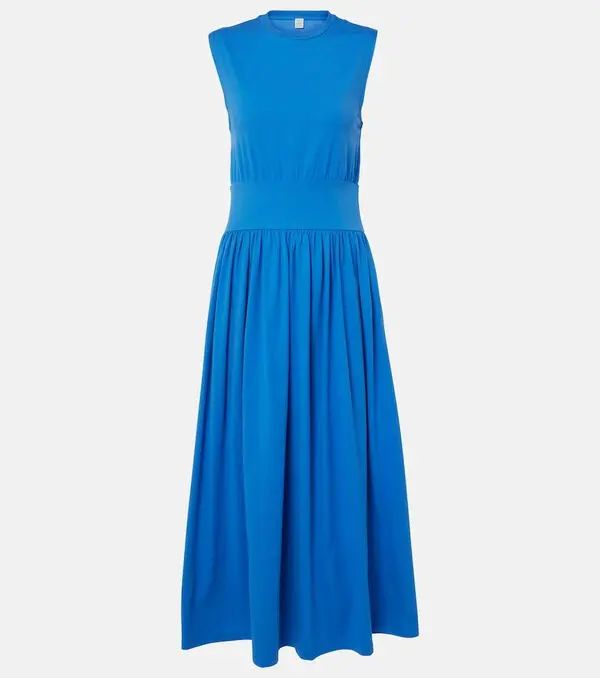 TOTEME Cotton Jersey Midi Dress - Blue