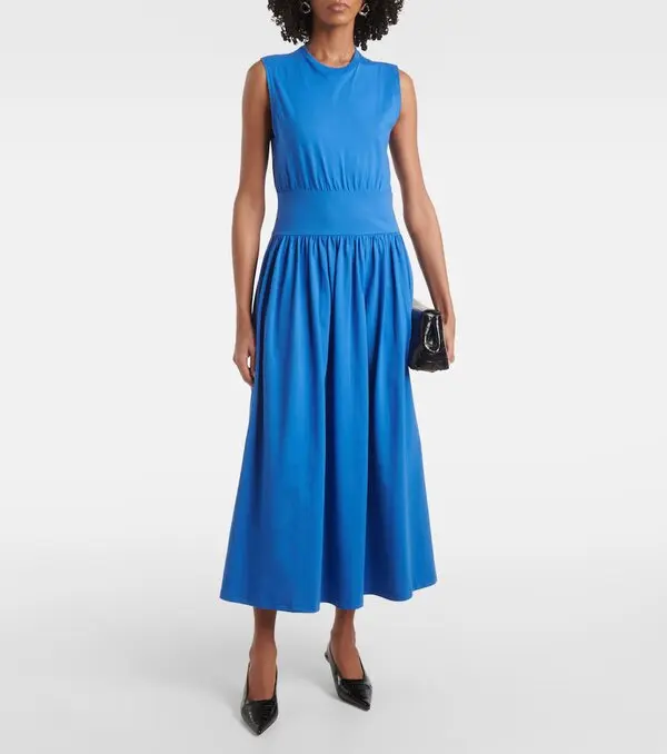 TOTEME Cotton Jersey Midi Dress - Blue
