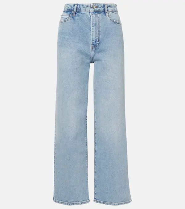 FRAME The Wide High-rise Wide-leg Jeans - Blue