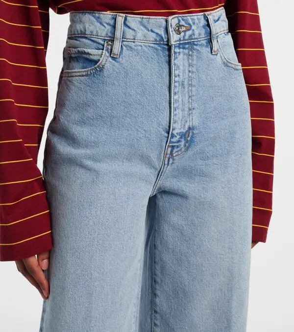 FRAME The Wide High-rise Wide-leg Jeans - Blue