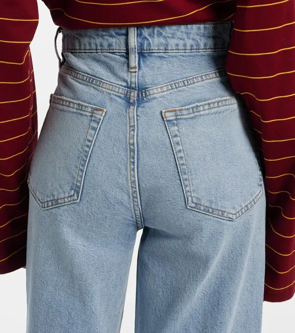 FRAME The Wide High-rise Wide-leg Jeans - Blue