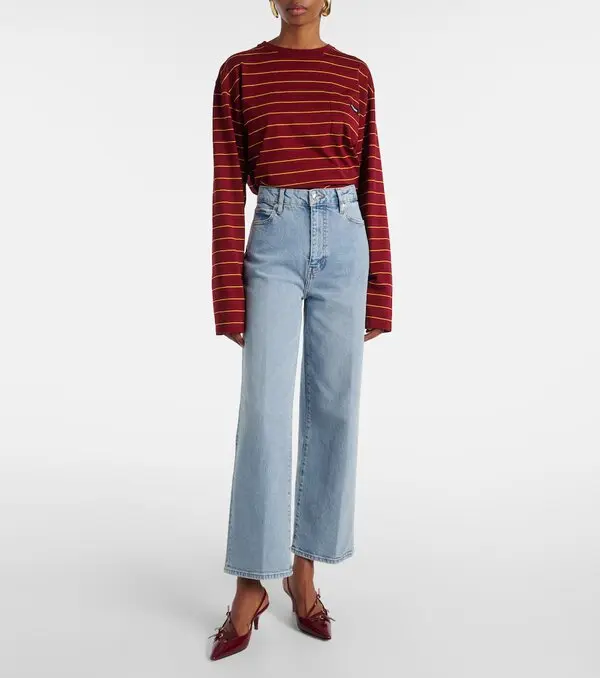 FRAME The Wide High-rise Wide-leg Jeans - Blue