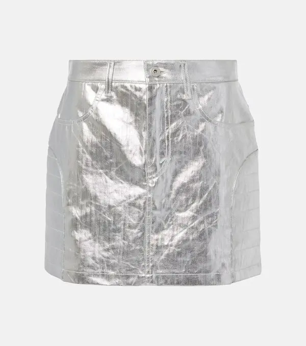 Junya Watanabe Metallic-effect Cotton Miniskirt
