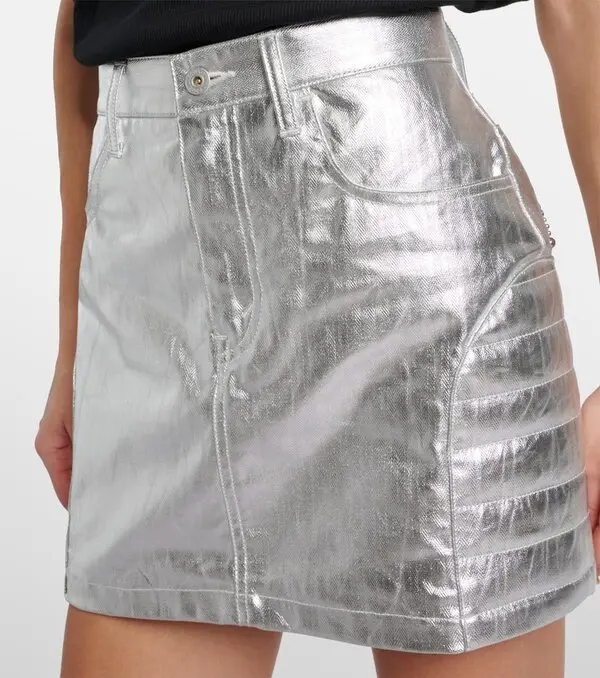 Junya Watanabe Metallic-effect Cotton Miniskirt