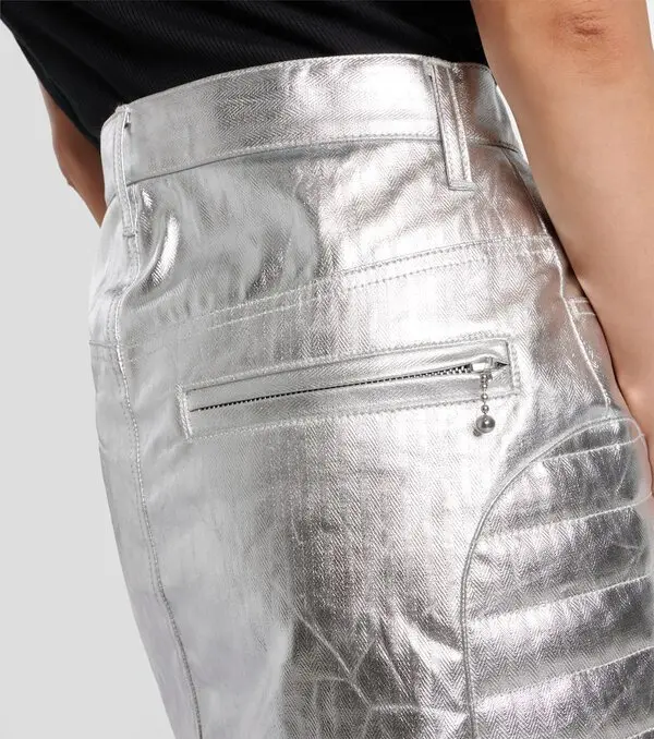 Junya Watanabe Metallic-effect Cotton Miniskirt