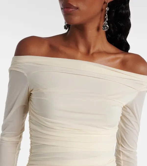 Blumarine Ruffled Jersey And Georgette Minidress