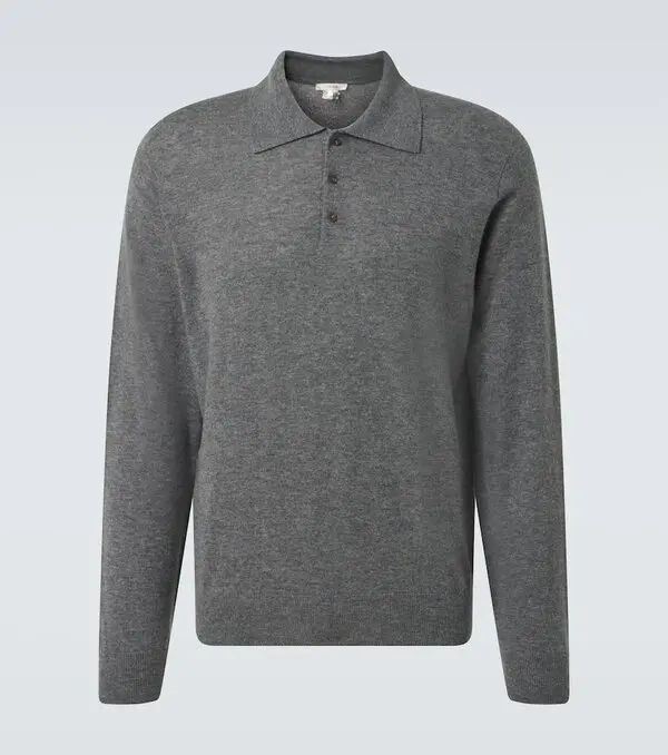 THE ROW Judi Cashmere Polo Sweater - Grey