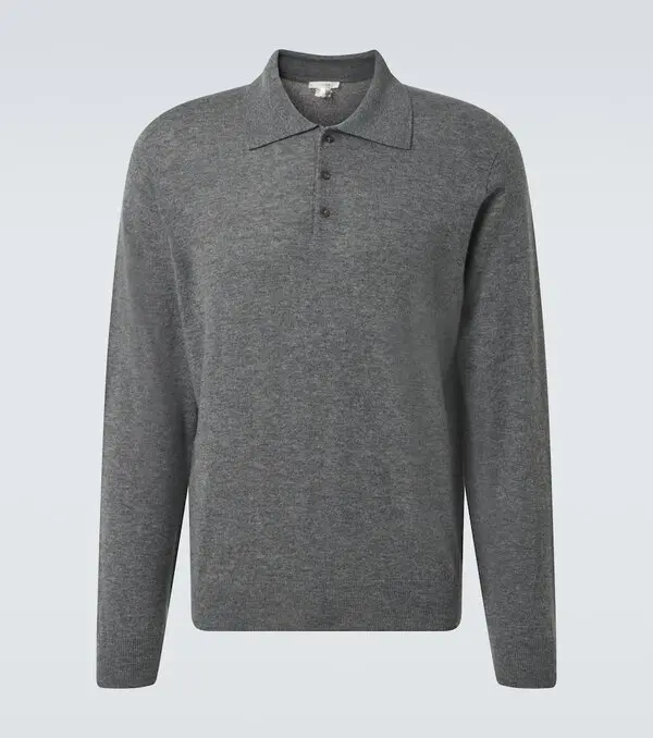 THE ROW Judi Cashmere Polo Sweater - Grey