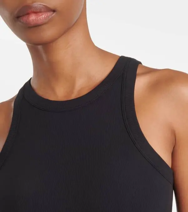 TOTEME Curved Ribbed-knit Jersey Swimsuit