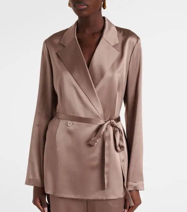JOSEPH Joubert Silk Satin Jacket - Neutrals