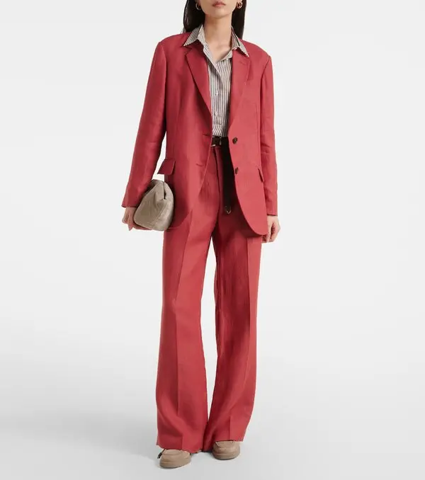 Brunello Cucinelli Hemp And Linen Wide-leg Trousers