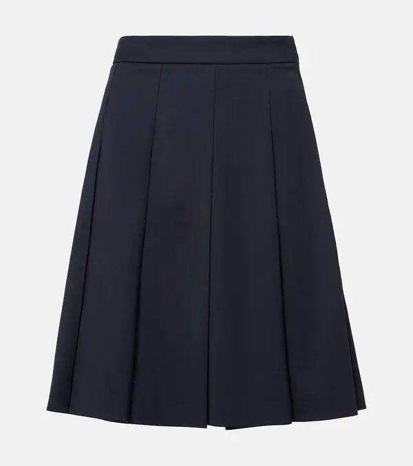 Alessandra Rich Pleated Wool-blend Miniskirt - Blue