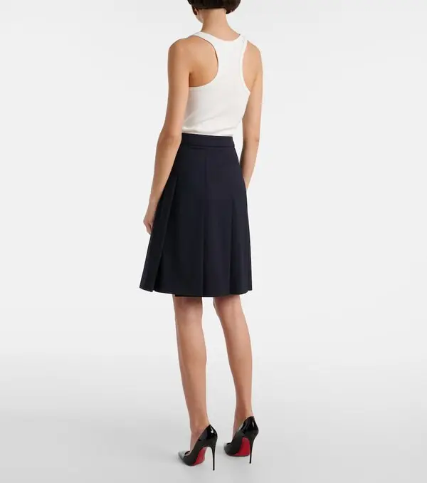 Alessandra Rich Pleated Wool-blend Miniskirt