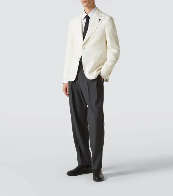 LARDINI Wool, Linen, And Silk Blazer