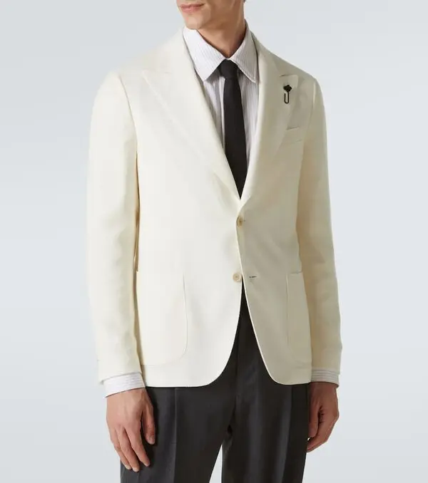 LARDINI Wool, Linen, And Silk Blazer