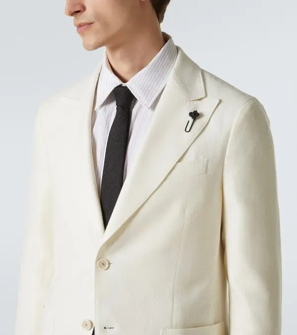 LARDINI Wool, Linen, And Silk Blazer