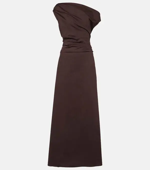 Staud Phare One-shoulder Maxi Dress - Brown