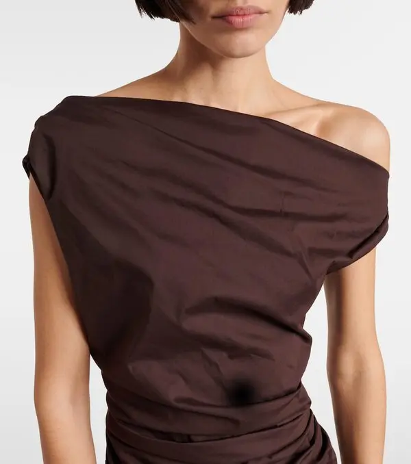 Staud Phare One-shoulder Maxi Dress - Brown