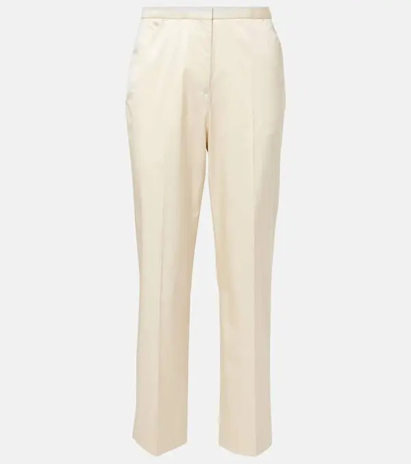 TOTEME Cotton-blend Straight-leg Trousers - Beige
