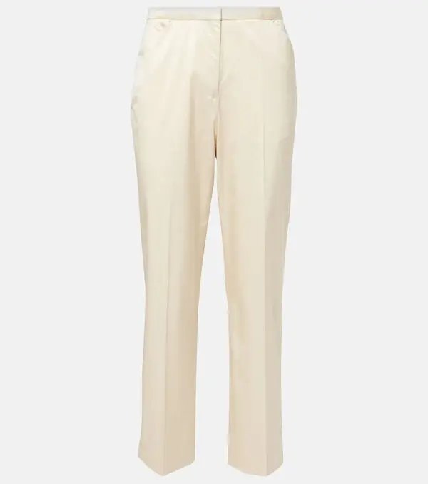 TOTEME Cotton-blend Straight Leg Pants - Beige
