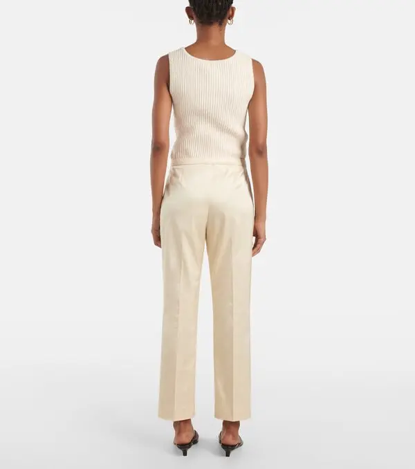 TOTEME Cotton-blend Straight Pants - Beige