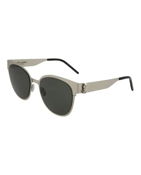 Saint Laurent Round Oval Sunglasses - Silver/grey (slm42