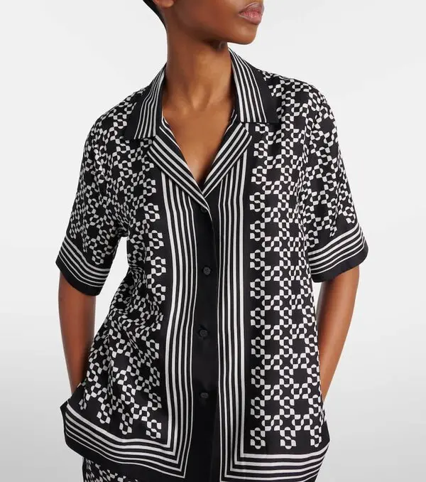 Simkhai Koda Printed Bowling Shirt