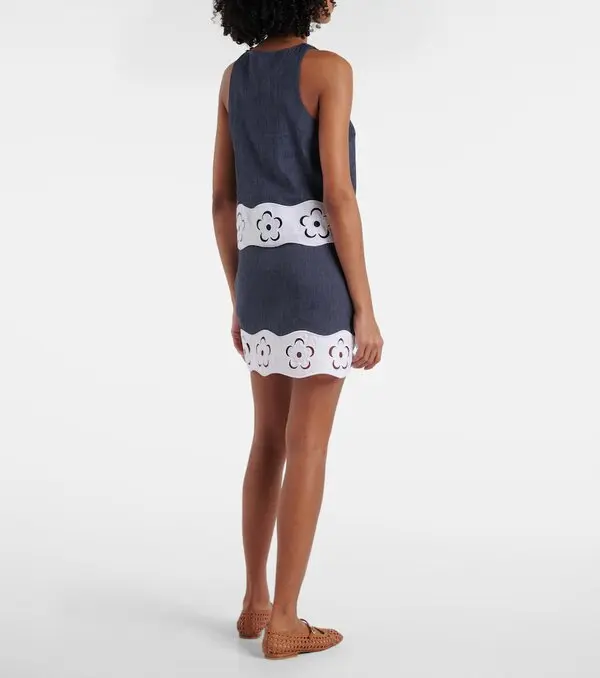Staud Parma Pleated Linen-blend Tube Top