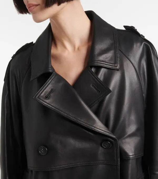 TOTEME Oversized Leather Jacket - Black