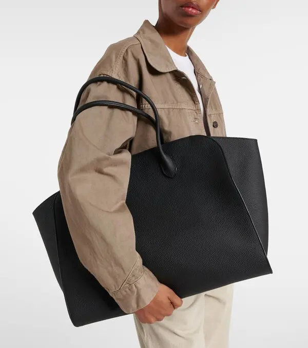 THE ROW Marlo Large Leather Tote Bag - Black