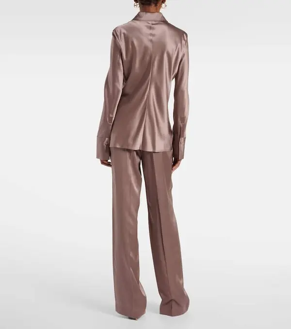 JOSEPH Brunel Silk Satin Blouse - Neutrals