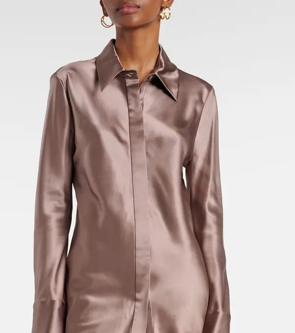 JOSEPH Brunel Silk Satin Blouse - Neutrals