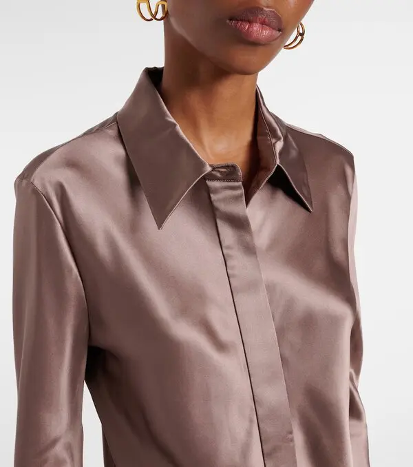 JOSEPH Brunel Silk Satin Blouse - Neutrals