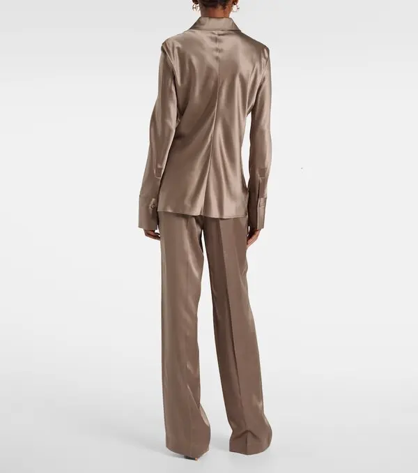 JOSEPH Brunel Silk Satin Blouse - Neutrals