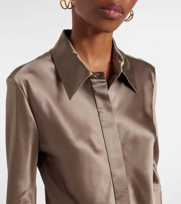 JOSEPH Brunel Silk Satin Blouse - Neutrals