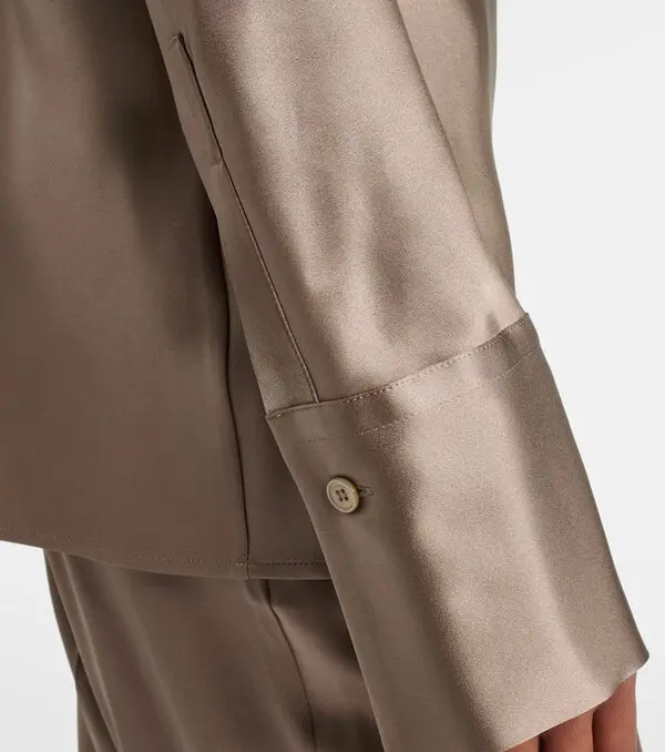 JOSEPH Brunel Silk Satin Blouse - Neutrals