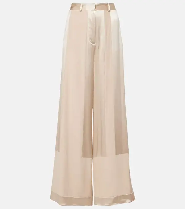 JOSEPH Corto Paneled Silk Satin Pants
