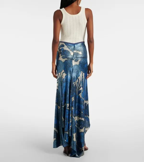 Etro Printed Lamé Maxi Skirt