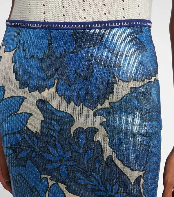 Etro Printed Lamé Maxi Skirt