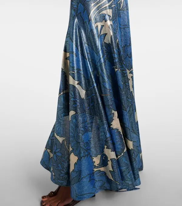 Etro Printed Lamé Maxi Skirt
