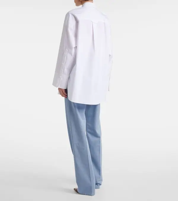 Dorothee Schumacher Floral Appliqué Cotton-blend Poplin Shirt - White
