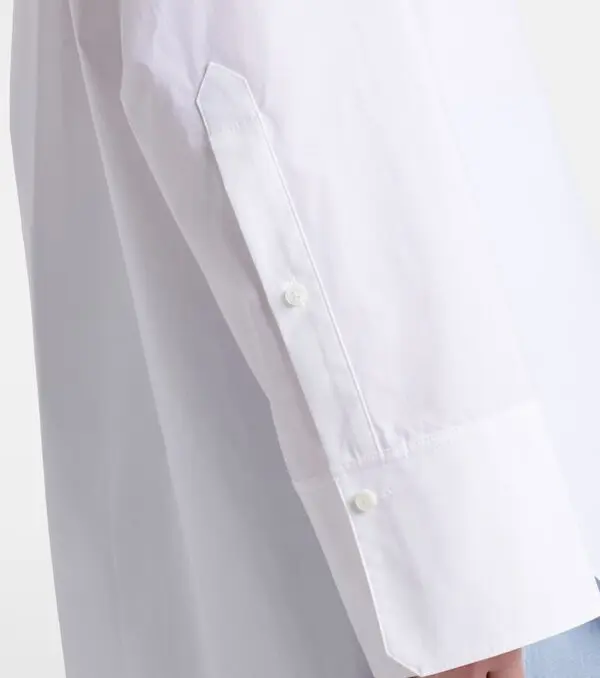 Dorothee Schumacher Floral Appliqué Cotton-blend Poplin Shirt - White