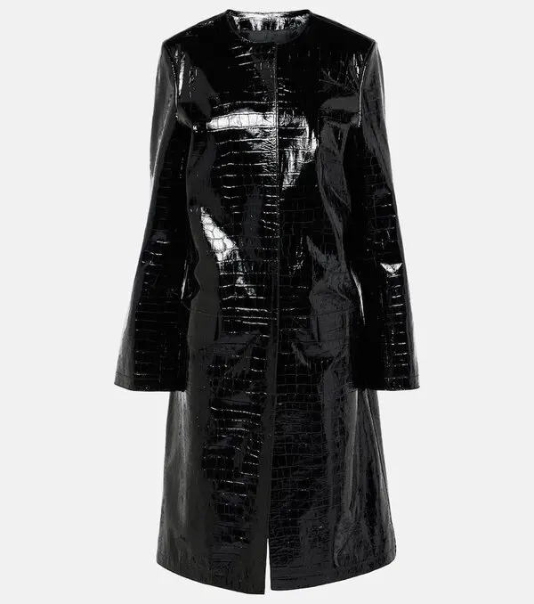 TOTEME Croc-effect Embossed Leather Coat