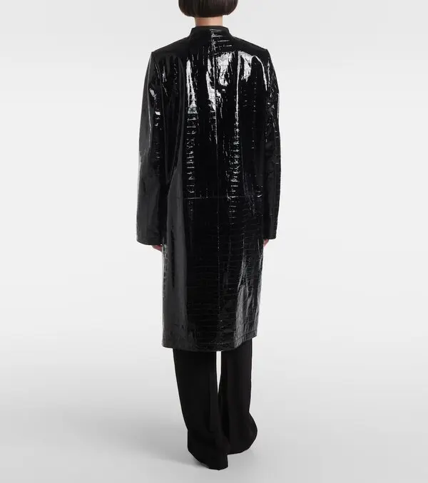 TOTEME Croc-effect Embossed Leather Coat