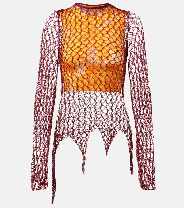 Etro Open-knit Sweater And Printed Crop Top Set - Multicoloured