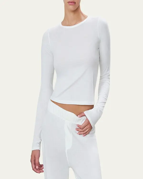 Eterne Fitted Long-sleeve T-shirt - Ivory