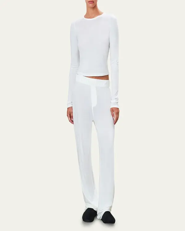 Eterne Fitted Long-sleeve T-shirt - Ivory